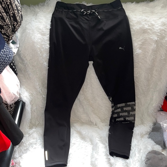 Puma | Pants & Jumpsuits | Sz Large Puma Leggings Mesh Reflective Black ...
